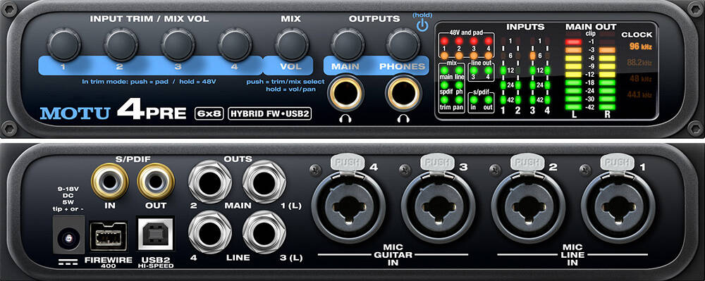MOTUからハーフラックサイズのコンパクト＆ハイクオリティ・インターフェース『4Pre』登場！ | Rock oN Company | DTM ...