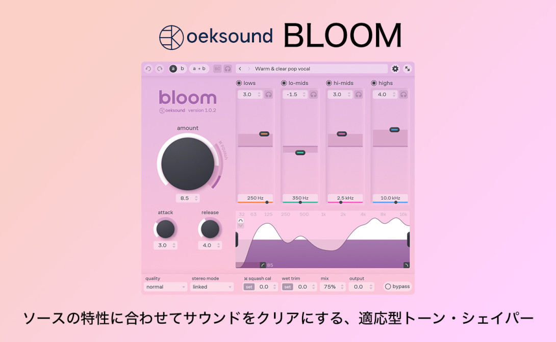 OEKSOUND BLOOM発売！ソースの特性に合わせてサウンドをクリアにする、適応型トーン・シェイパー！ | Rock oN Company ...